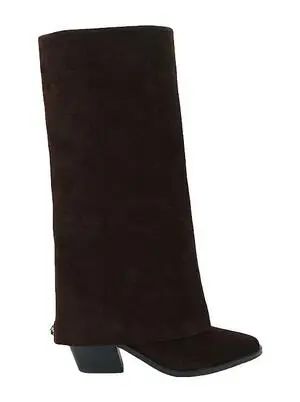 Kurt Geiger Mag Folded Suede Knee-high Boots - Dk.brn Com
