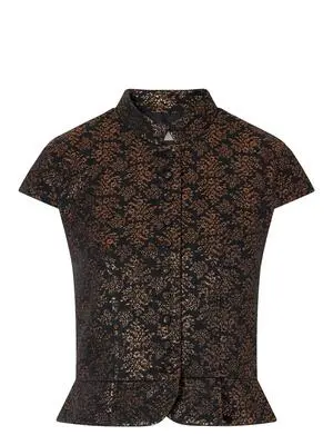 DESTREE Amoako Peplum Floral-jacquard Brocade Blouse - Multi