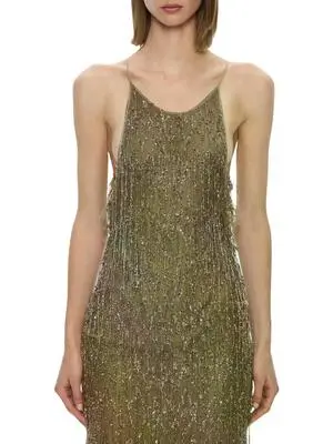 Christopher Esber Sequin-embellished Chevron-lace Mini Dress - Green