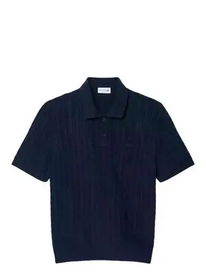 Lacoste Cable-knit Polo Shirt - Blue