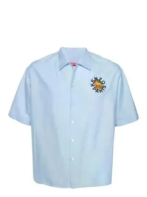 Kenzo Logo-embroidered Short-sleeve Shirt - Blue