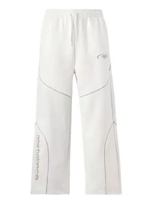 NEW BALANCE Logo-embroidered Piping Track Pants - Neutrals