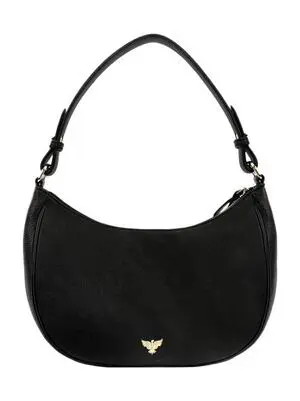 APATCHY LONDON Lucy Crescent Leather Tote Bag - Black
