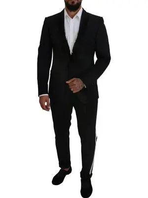 Dolce & Gabbana Martini Ruffle-detail Suit - Black