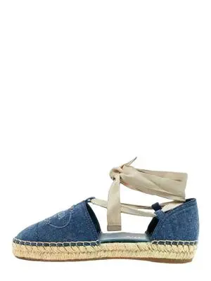 Prada Ankle-wrap Denim Espadrilles - Blue