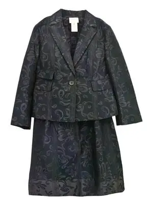 Celine Floral-jacquard Skirt Suit - Blue