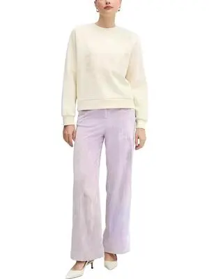 BENETTON Floral-detail Crew Neck Sweatshirt - Neutrals