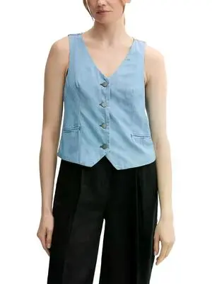 BENETTON V-neck Vest - Blue