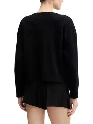 BENETTON Ribbed Boat Neck Knitwear - Black