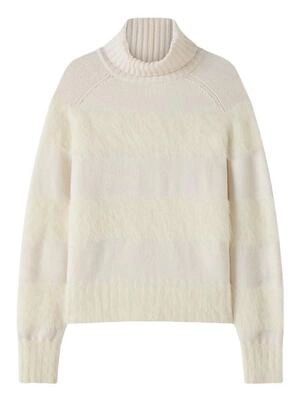 JOSEPH Mila Brush-stripe Stretch Alpaca And Wool-blend Jumper - Wax