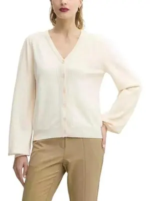 BRUUNS BAZAAR Button-up V-neck Cardigan - Neutrals