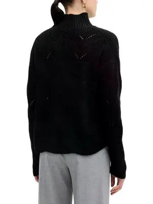 BENETTON High-neck Knitted Sweater - Black