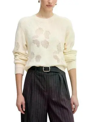 BENETTON Openwork Flower Sweater - Neutrals