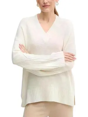 BENETTON V-neck Textured Knitwear - Neutrals