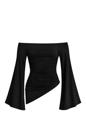 CELESTINE & MAE Seraphine Batwing Asymmetric Top - Black