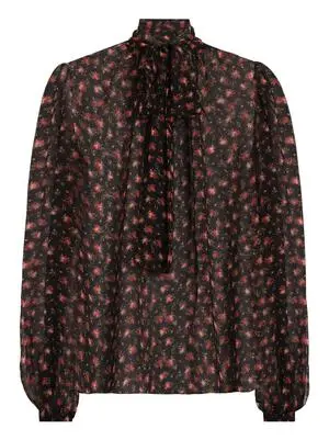 DOLCE & GABBANA Small Rose-print Chiffon Top - Shirts And Tops 48