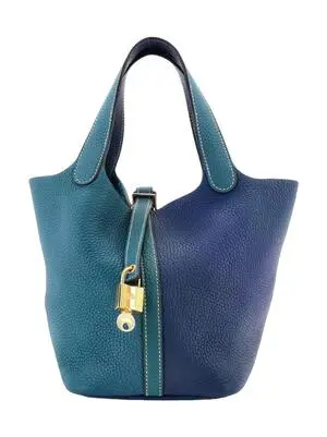 Hermès Casaque Picotin Lock Bag Clemence Pm Bucket Bag - Green