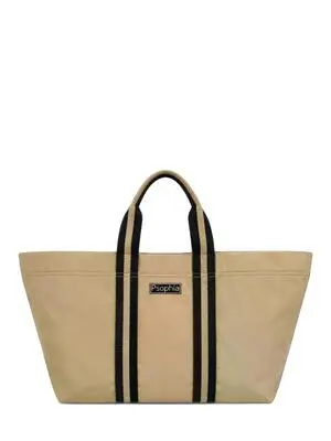 PSOPHIA Logo-patch Striped-trim Tote Bag