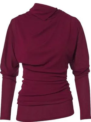 Proenza Schouler Golda Draped Jersey Top - Burgundy