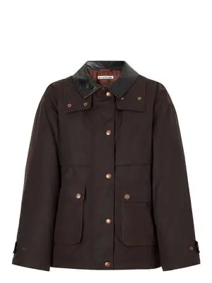 Acne Studios Leather-trimmed Waxed Cotton-canvas Down Jacket - Brown