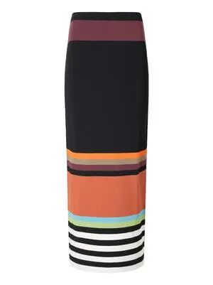 Christopher John Rogers Striped Stretch-jersey Midi Skirt - Multi