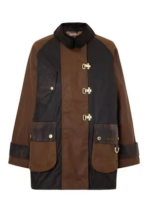 Barbour Felton Corduroy-trimmed Waxed Cotton-canvas Jacket - Brown