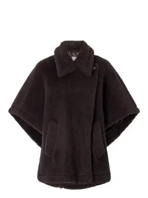 Max Mara Tebe Alpaca, Wool And Silk-blend Fleece Cape - Brown