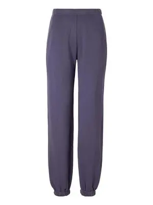 Eterne Logo-embroidered French Cotton And Modal-blend Terry Tapered Track Pants - Blue