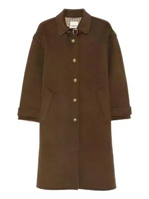 SANDRO Button-up Wool Coat