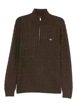 Gant Logo-embroidered Jumper - Brown
