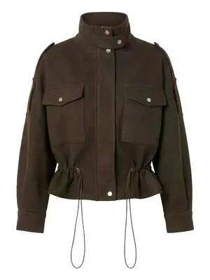NICHOLAS Drawstring-waist Pocket-detail Jacket - Green