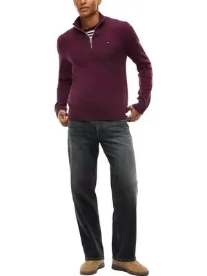 Tommy Hilfiger Quarter-zip Knitted Sweater Red