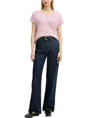 BENETTON V-neck Knitted T-shirt - Pink