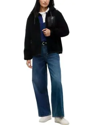 Tommy Hilfiger Logo-embroidered Fleece Jacket - Black