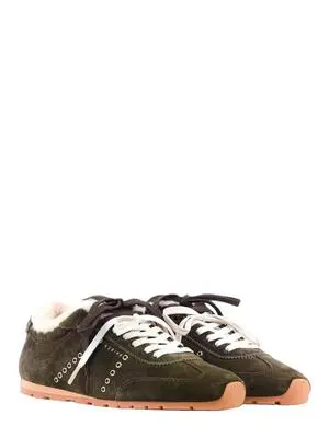 NUBIKK Billy Lou Fur Lace-up Sneakers - Green