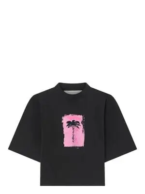 PALM ANGELS Brushed Palm Tree Box T-shirt