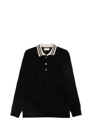 YES LONDON Striped-collar Sweatshirt - Black
