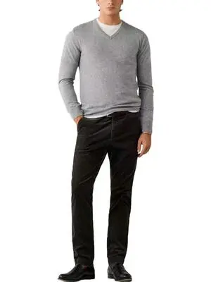HACKETT  London V-neck Elbow-patch Sweater - Neutrals