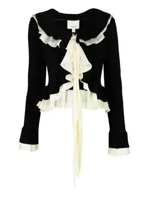 Cinq À Sept Melinda Ruffled Cardigan - Black