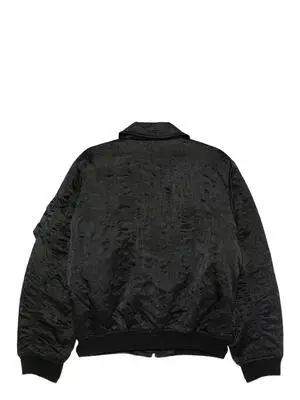Alpha Industries Cwu-45/p Camo-embroidered Uv Bomber Jacket - Black
