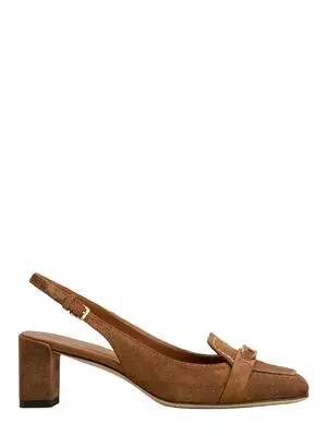 TOD'S T Timeless Slingback Pumps - Brown