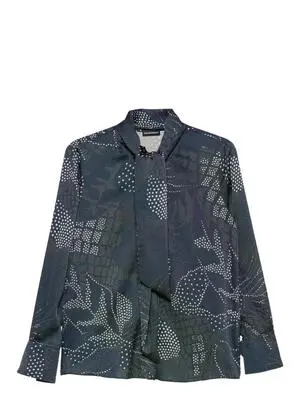 Emporio Armani Polka-dot Tie-neck Shirt - Blue