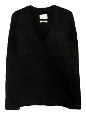 LAUREN MANOOGIAN V-neck Knitted Sweater - Black
