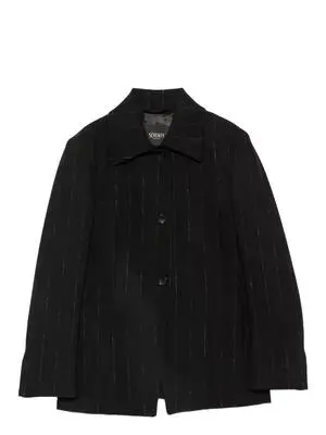 Seventy Pinstripe-print Chest-pocket Jacket - Black