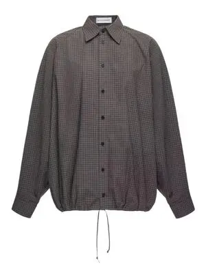 SITUATIONIST Check-pattern Drawstring-hem Shirt