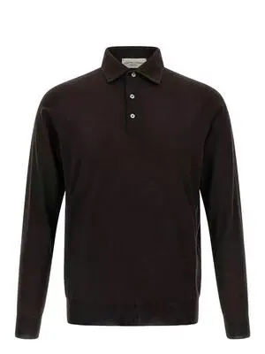 LARMERI STUDIO Long-sleeved Knitted Polo Shirt