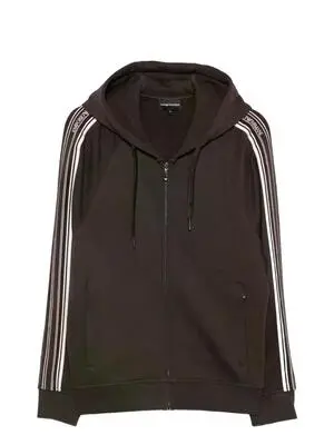 Emporio Armani Side-stripe Raglan-sleeve Hoodie - Brown