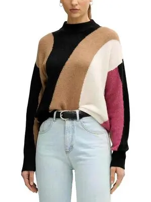 BENETTON Colour-block Intarsia-knit Sweater - Black