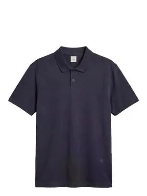 Calvin Klein Logo-embroidered Short-sleeve Polo Shirt - Blue