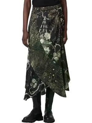 ALLSAINTS Arleen Animal-print Midi Skirt
